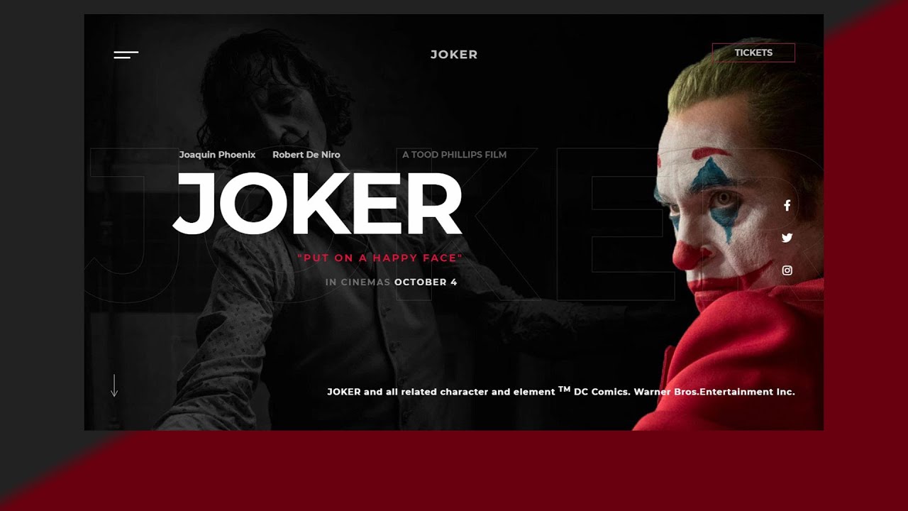 Joker Landing Page | How to Create Landing Page website Using HTML & CSS - YouTube