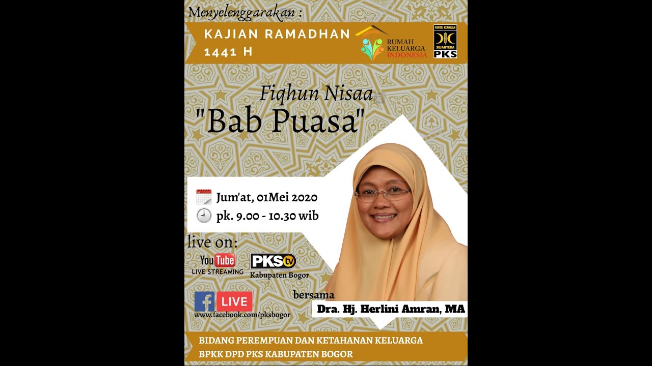 Fiqh Nisa : bab Puasa [Kajian Ramadhan RKI] - YouTube