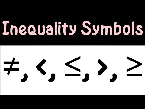 Inequality Symbols: Less than, Greater than, Less than equal to ...