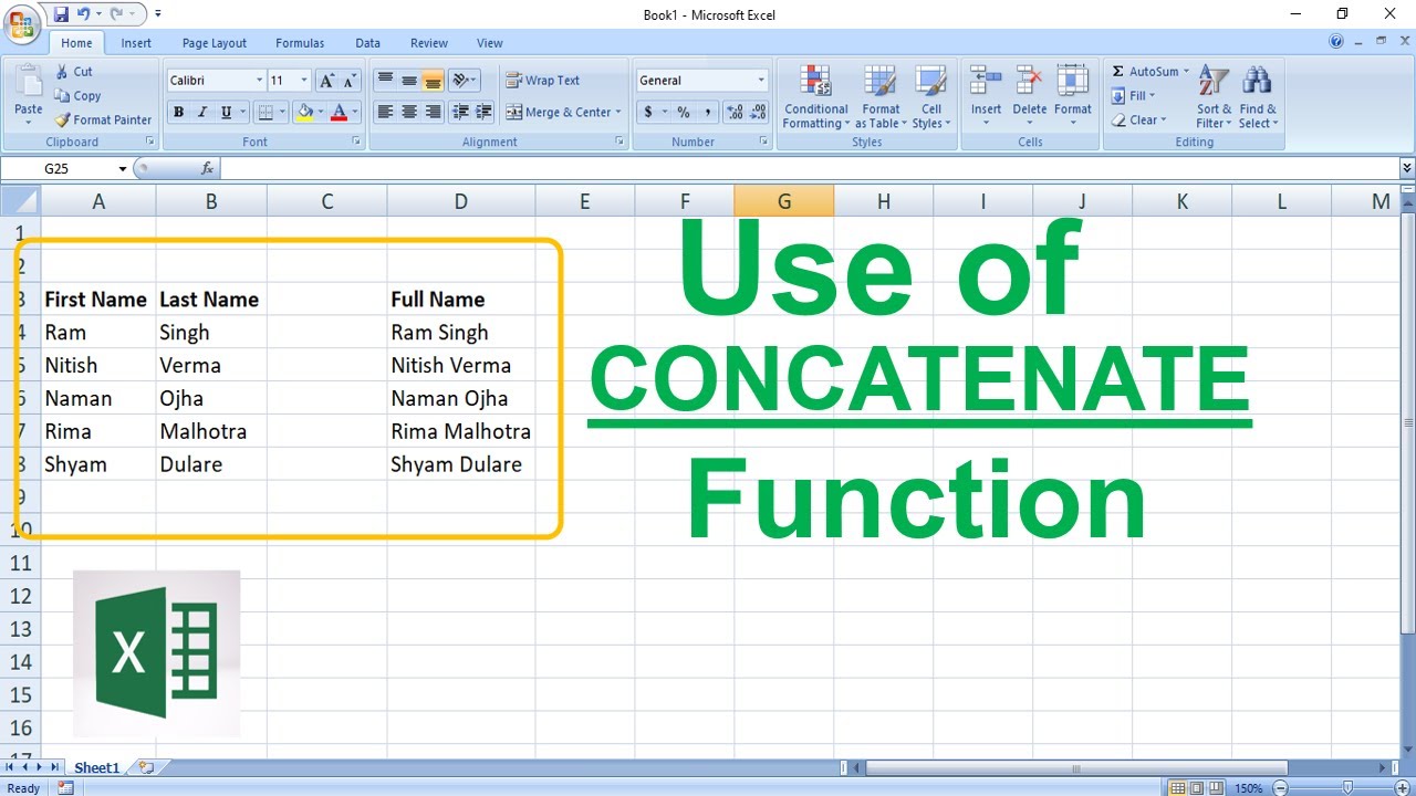 Use Of Concatenate Function π₯π₯in Ms Excel Ms Excel 2023 πππ― Youtube