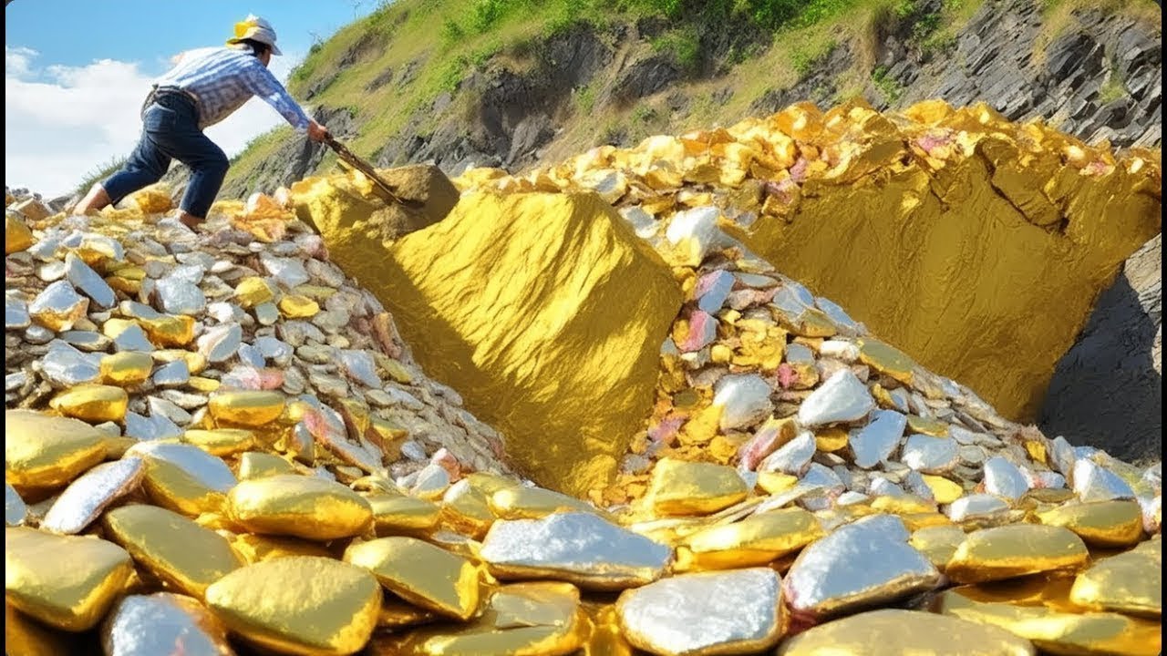 OMG Lucky Lucky Day! Mining Gold - Finding and digging gold. - YouTube