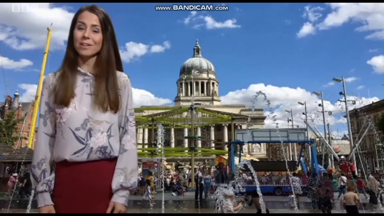 Kaye Forster weather host from the east midlands in a silver blouse ...