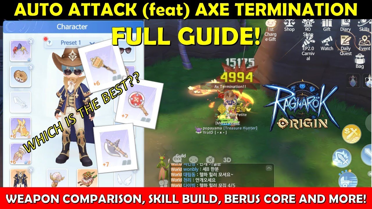 Ragnarok Origin | Whitesmith Auto Attack (feat) Axe Termination Full ...