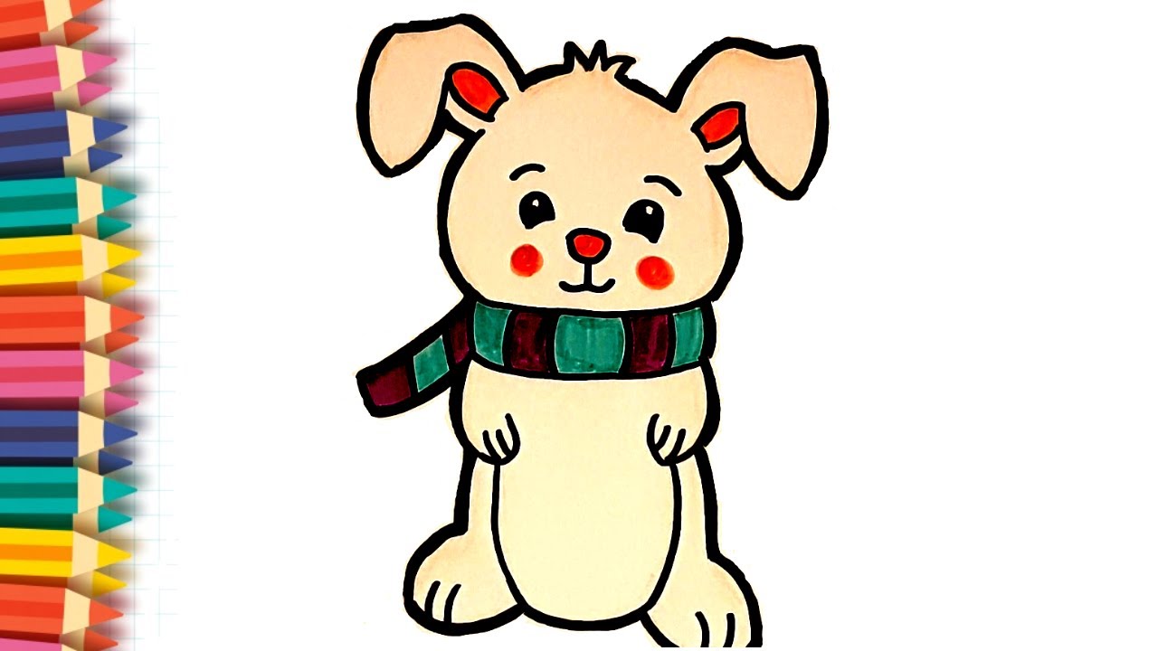 HOW TO DRAW A CARTOON SNOW BUNNY - YouTube