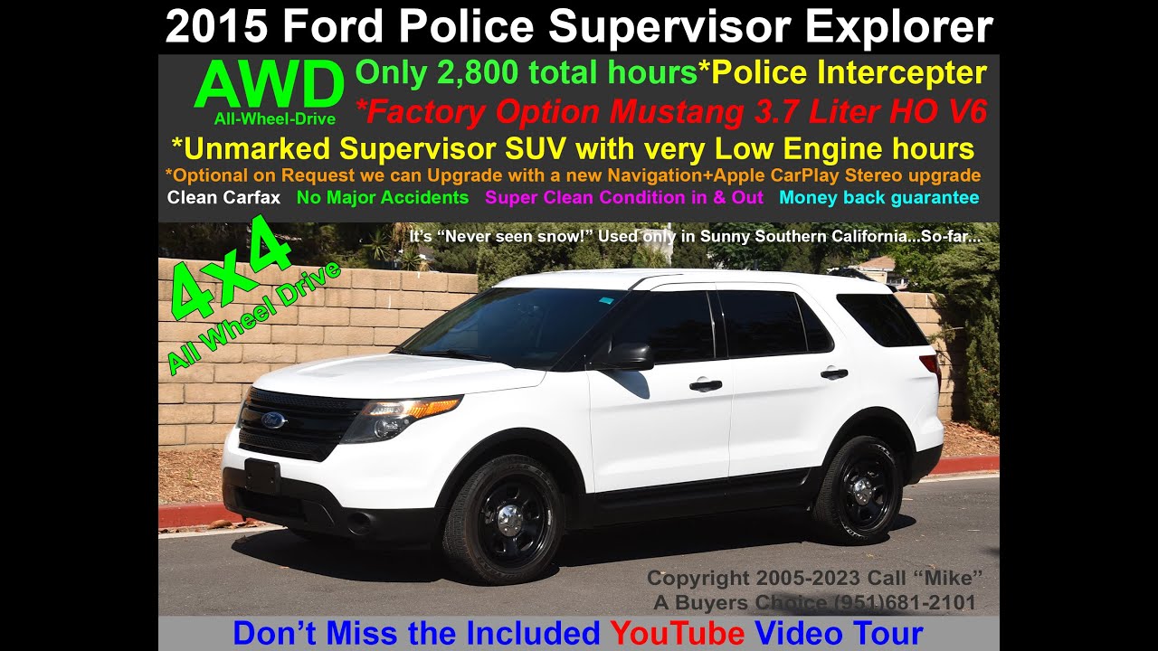 15 Ford Explorer police interceptor with low use only 2700 hours total ...