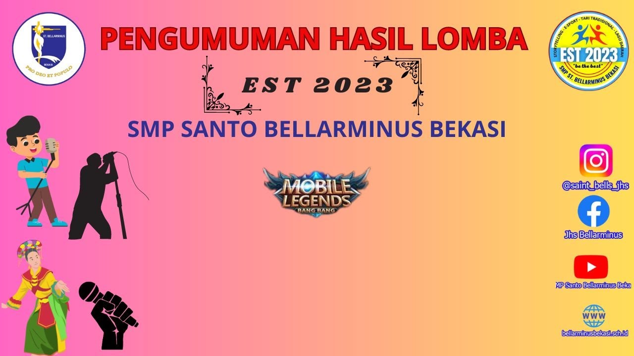 PENGUMUMAN JUARA LOMBA EST 2023 - SMP ST. BELLARMINUS BEKASI - YouTube