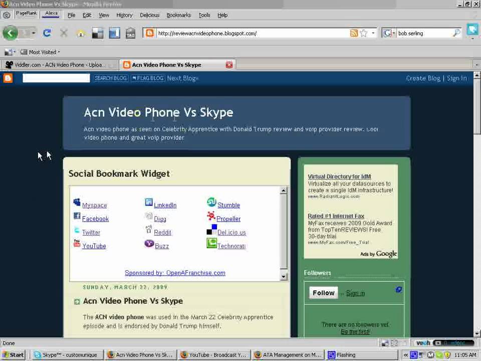 Acn Video Phone Vs Skype - YouTube