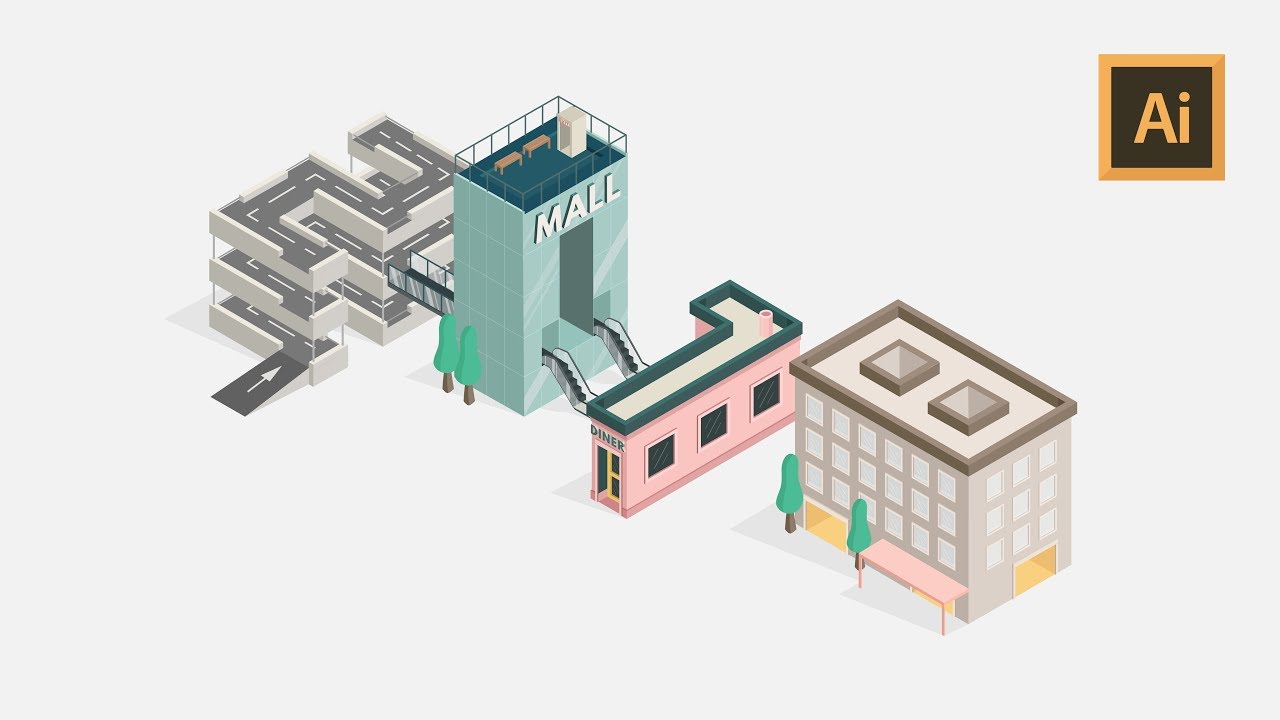 Adobe Illustrator: 2018 Isometric Illustration Speed Art - YouTube