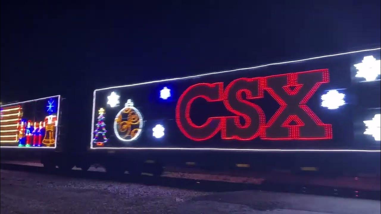 CSX P001 OCS Christmas Holiday Express Train With CSX 1827 B&O Heritage Unit Leading and CSX 1 ...