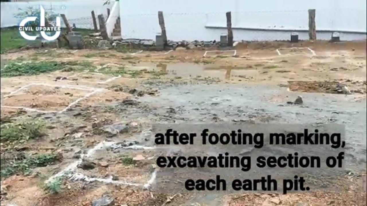 how to do column footing marking|footing excavation process|Pcc bed ...