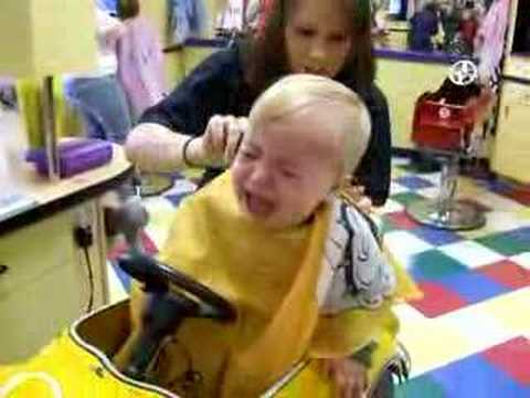 Baby's first haircut - YouTube