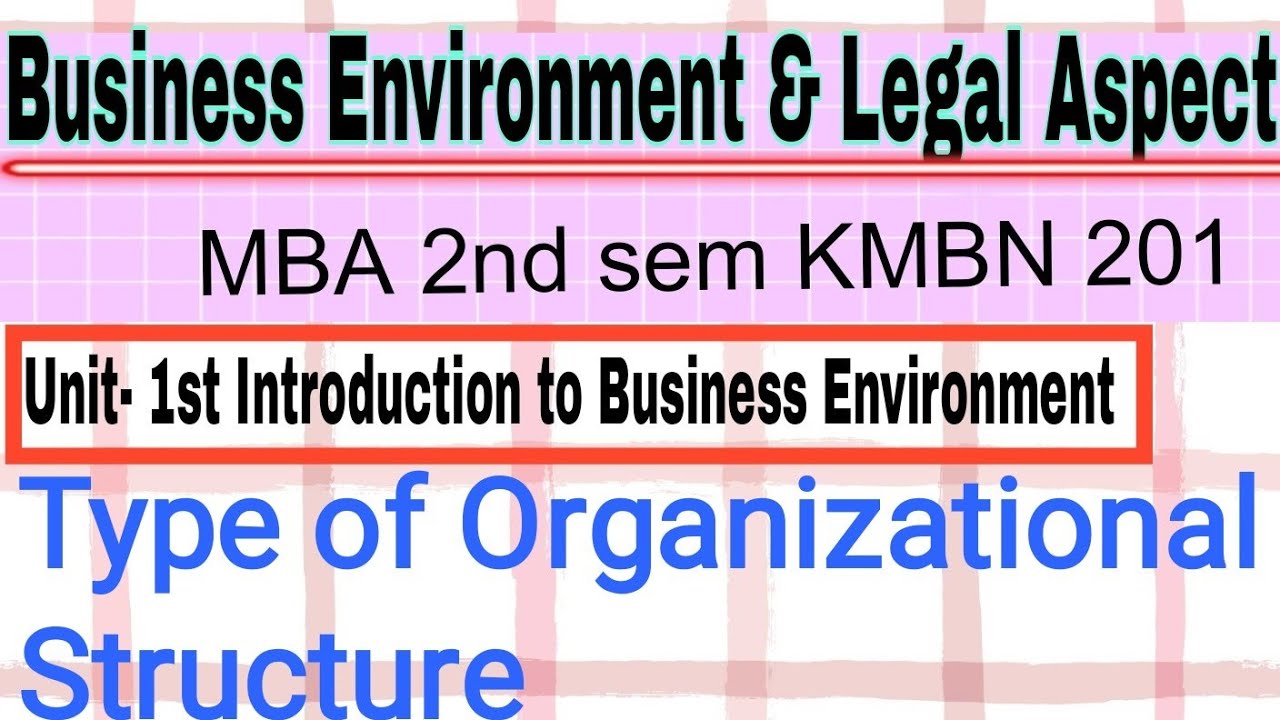 Business environment & Legal Aspect || Organizational Structure ...