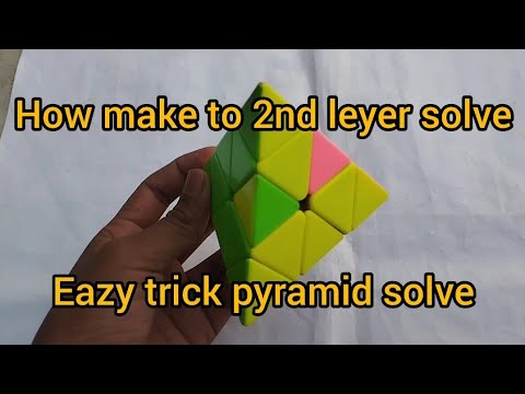 pyramid cube ka 2nd leyer kaise solve kare ! how make to pyramid solve ...