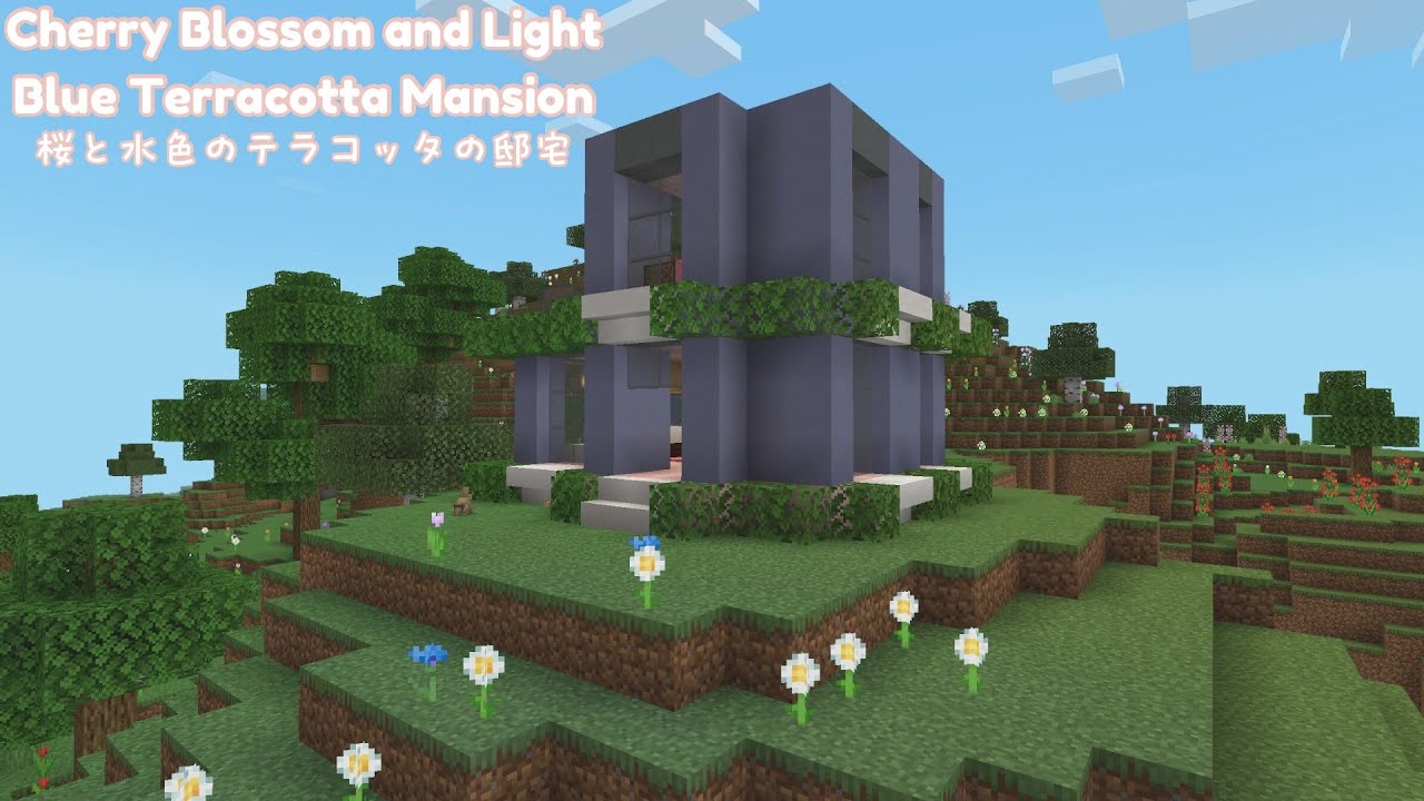 Stunning Light Blue Terracotta House in Minecraft 🌸 #mincrafttutorial ...