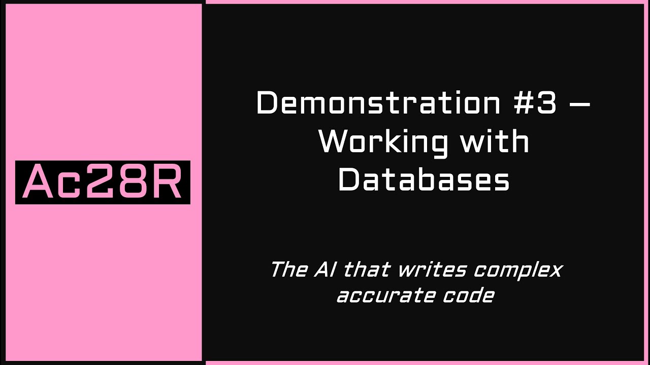 Ac28R demonstration #3 - Working with Databases - YouTube