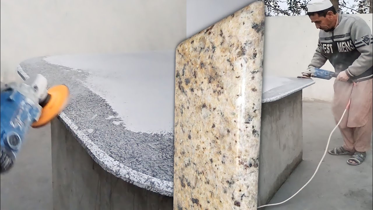 Rounding Edges of Kitchen Granite Top |Granite Edge cutting | How to ...