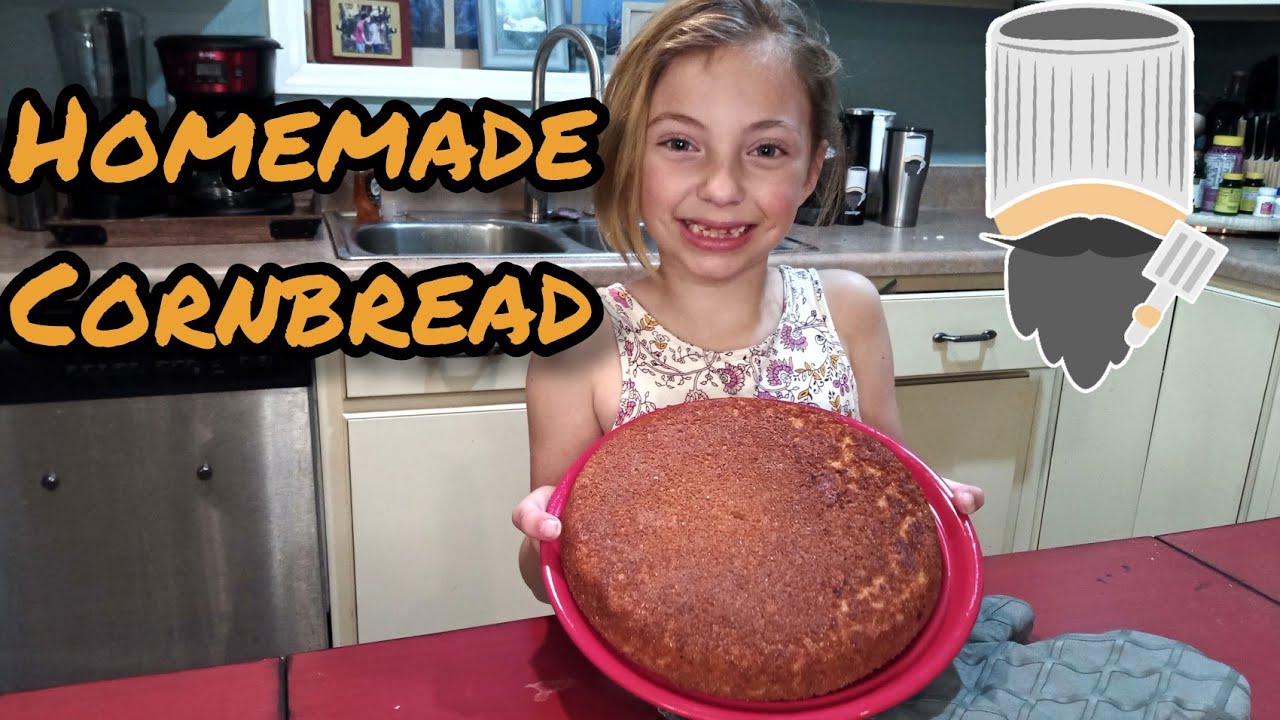 7 Year Old Makes Cornbread - YouTube