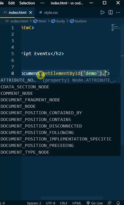 How to use Java script Events in VS code | Java script Tutorial #shorts - YouTube