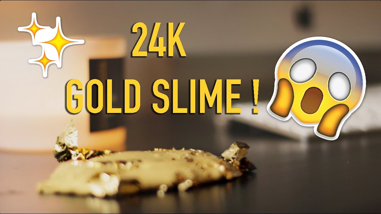 How to Make 24k Gold Slime! DIY Metallic Shiny Gold Slime With Gold ...
