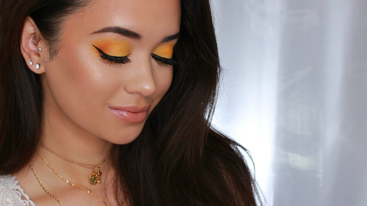 SUPER EASY MATTE YELLOW EYESHADOW TUTORIAL 🍯 | FEAT. NYX FIRE PALETTE - YouTube