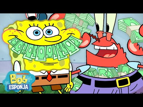 Bob Esponja | Os Momentos do Sr. Siriguejo MAIS PÃO-DURO  🤑 | Bob Esponja em Português
