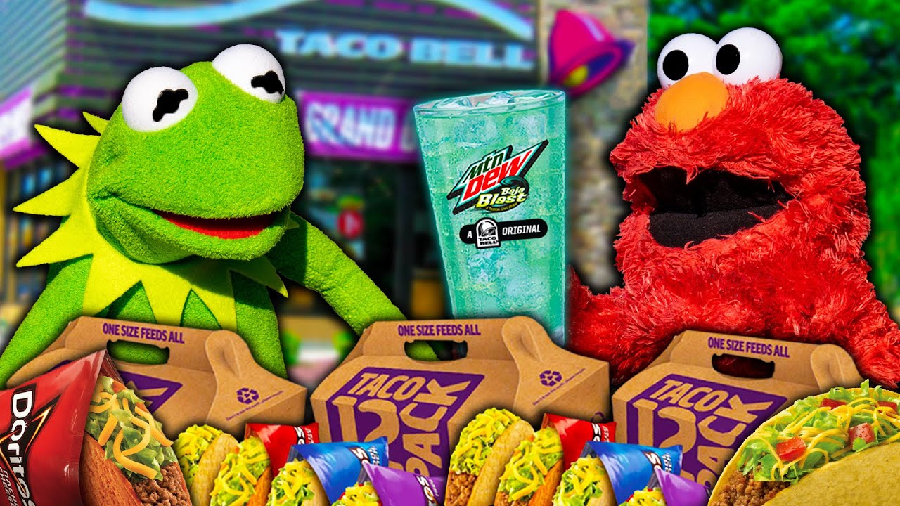 Kermit The Frog and Elmo Buy EVERYTHING in Taco Bell Drive Thru! - YouTube