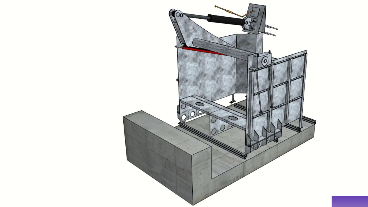 Hydraulic Gate render animation - YouTube