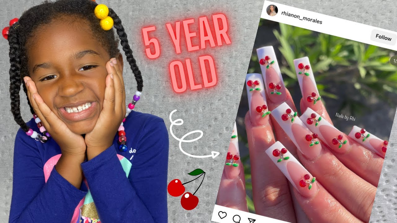 5 Year Old Gets Extra Long Acrylic Nails For $150 - YouTube