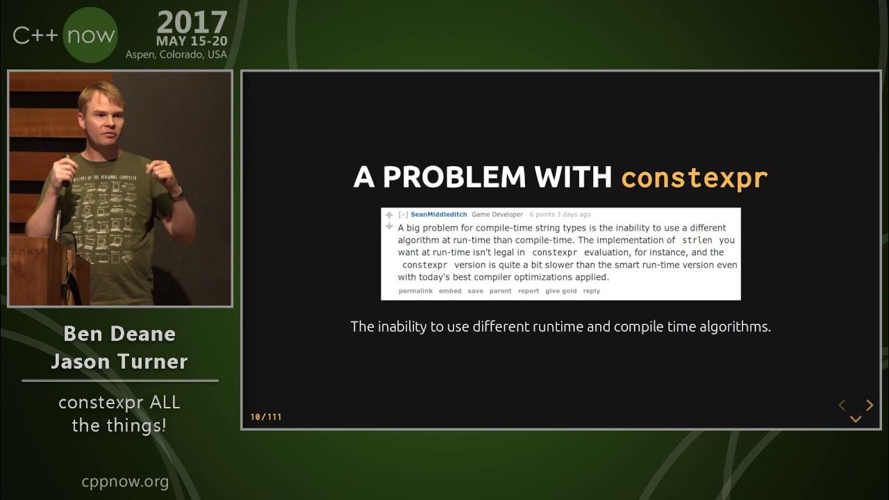 C++Now 2017: Ben Deane & Jason Turner "constexpr ALL the things!" - YouTube