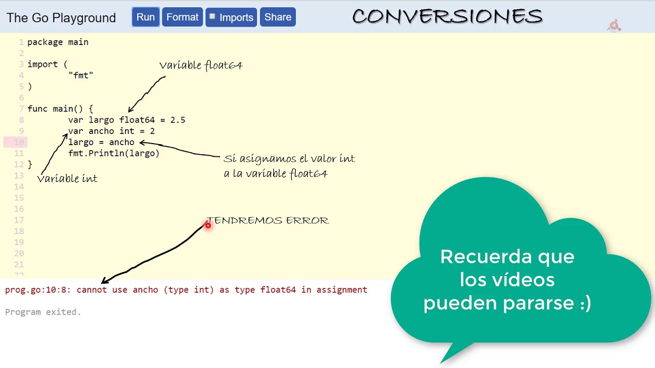 Lenguaje Go. Reglas Nombre y Conversiones Tipos. - YouTube