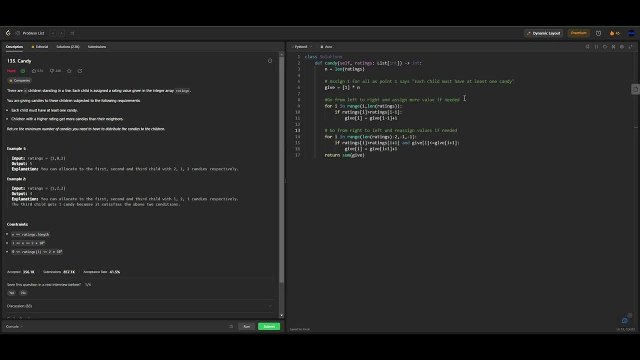 135. Candy Leetcode Hard Problem September Challenge - YouTube