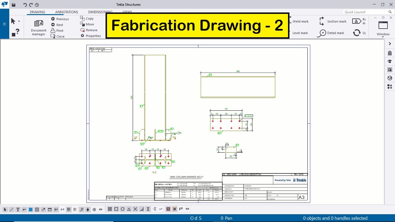 Tekla 2021 Tutorial 28 | Tekla Detailing | Fabrication Drawings - YouTube