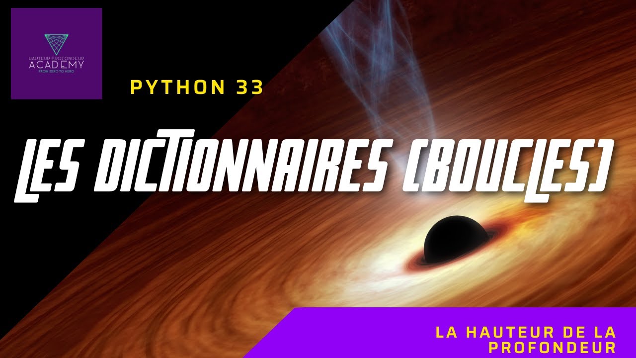 Les dictionnaires python (message d'erreur, boucle clé valeur) - Python 33 - YouTube