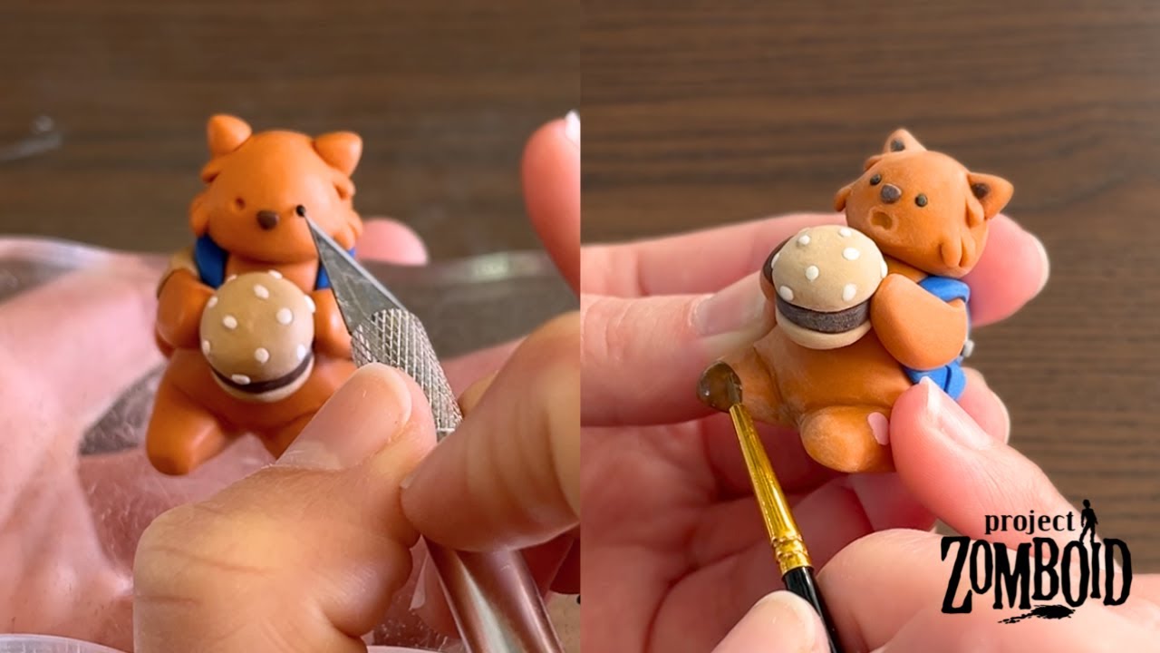 creating spiffo from project zomboid 🦝 🧟 | polymer clay figurine - YouTube