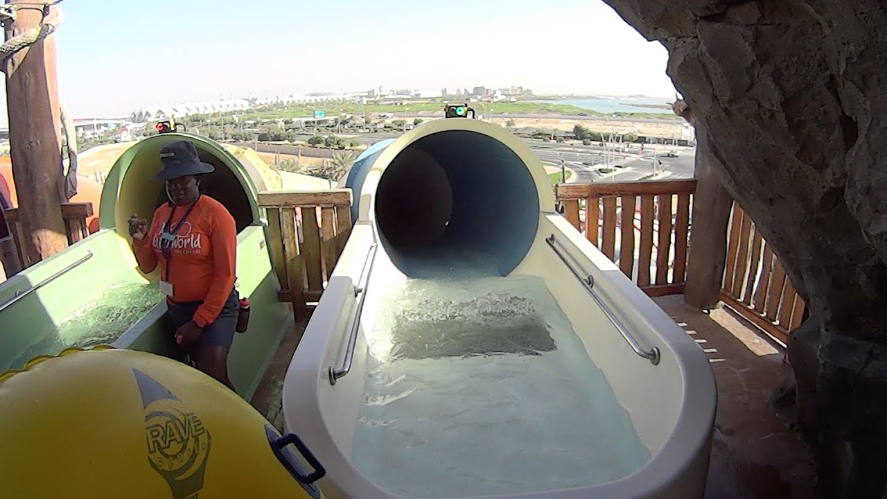 Slither's Snake Water Slide at Yas Waterworld - YouTube