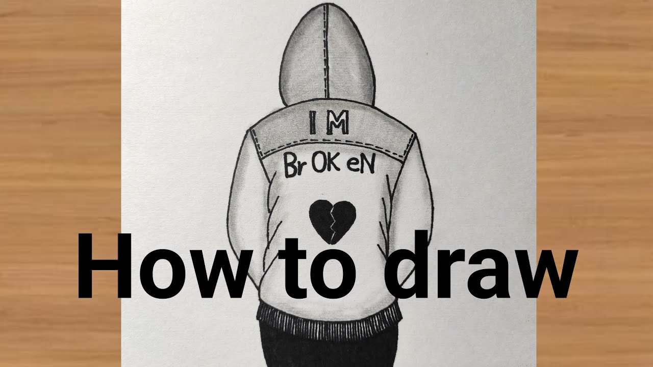 Boy Back Side Drawing | Broken Heart Drawing | Easy Drawing | nKArtBox ...