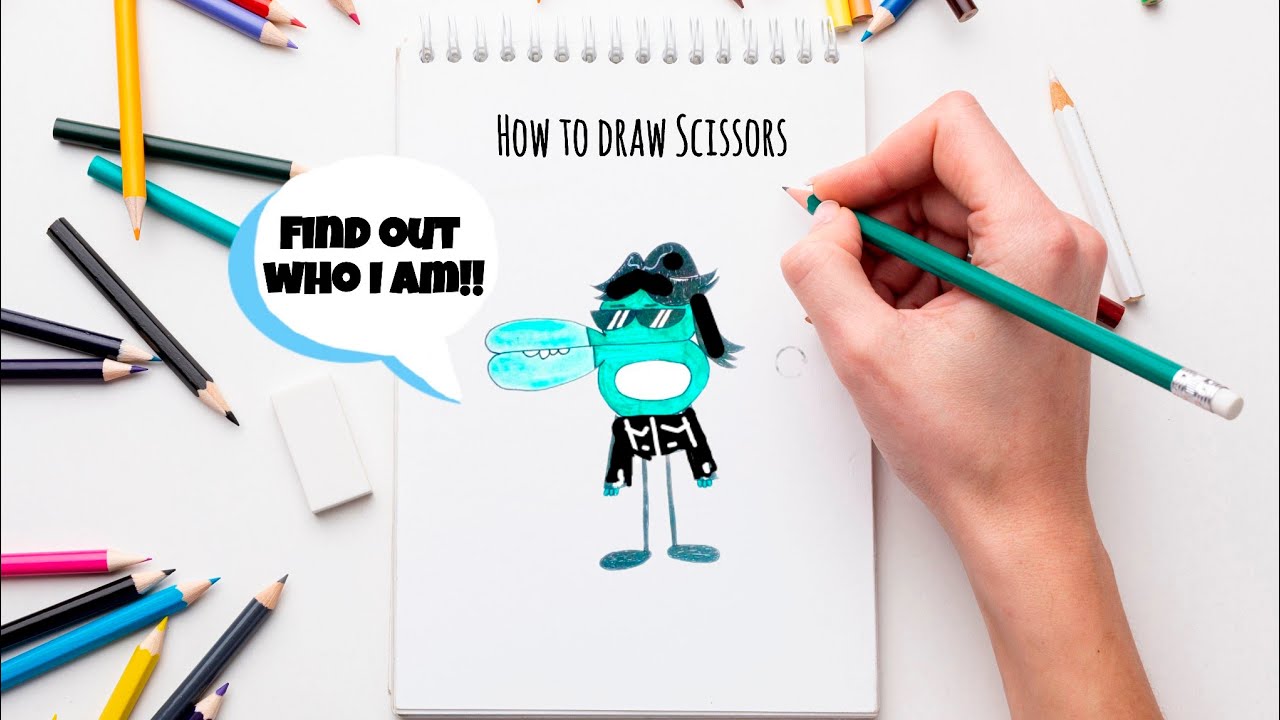How to draw Scissors🖌🌈🎨|RockPaperScissors | Easy step-by-step draw ...