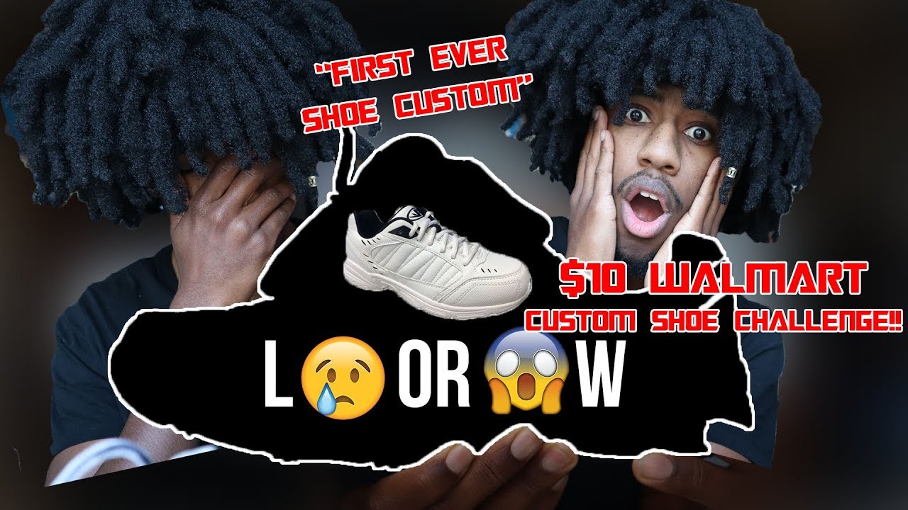 $10 Walmart Custom Shoe Challenge (Sharpie Edition) - YouTube