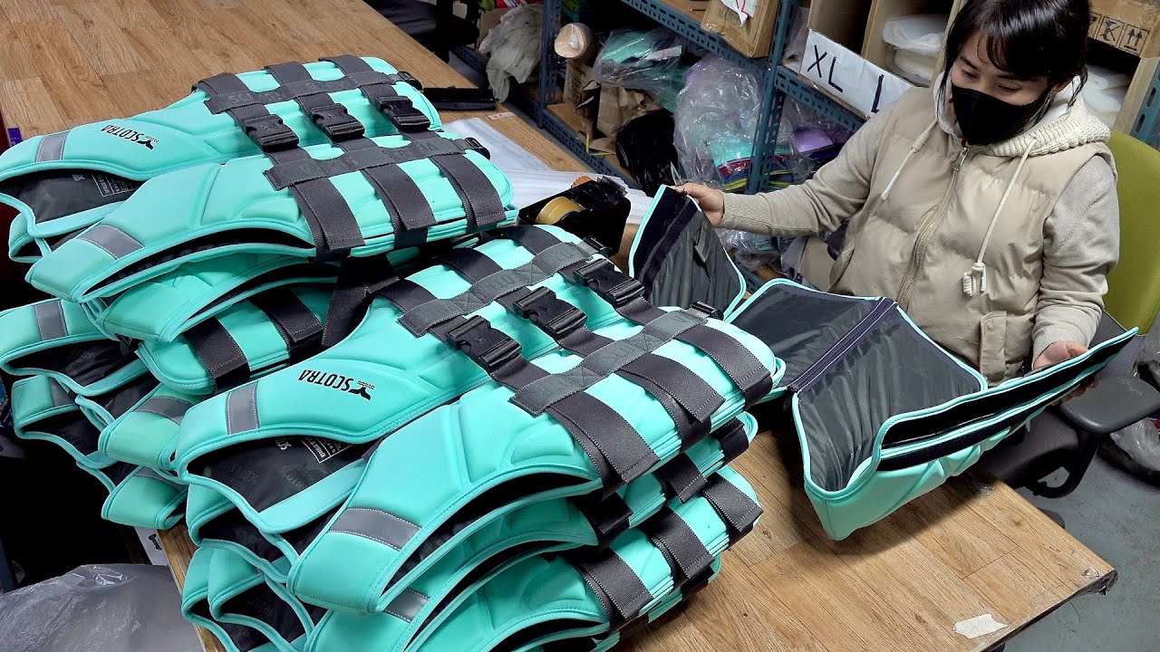 Life Jacket Mass Production Process. Korean Life Vest Manufacturing ...