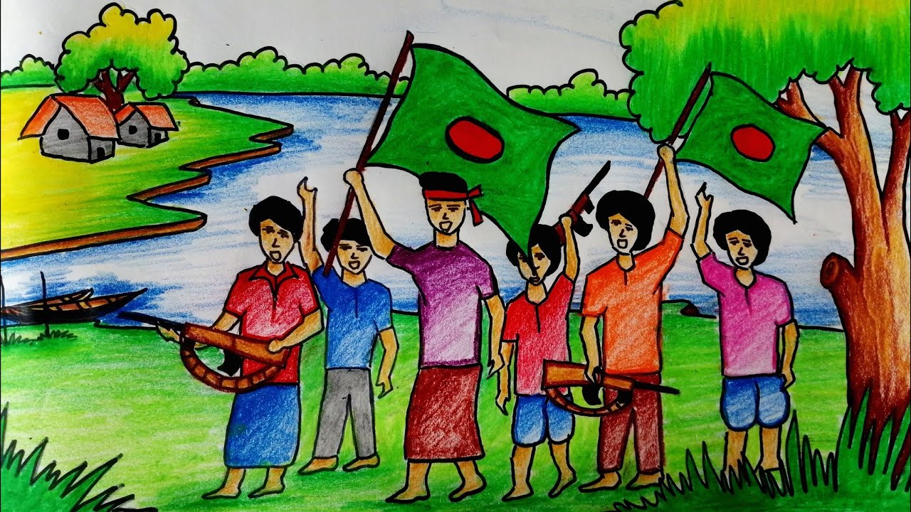Victory day drawing ।। বিজয় দিবসের ছবি আঁকা ।। How to draw victory day ...
