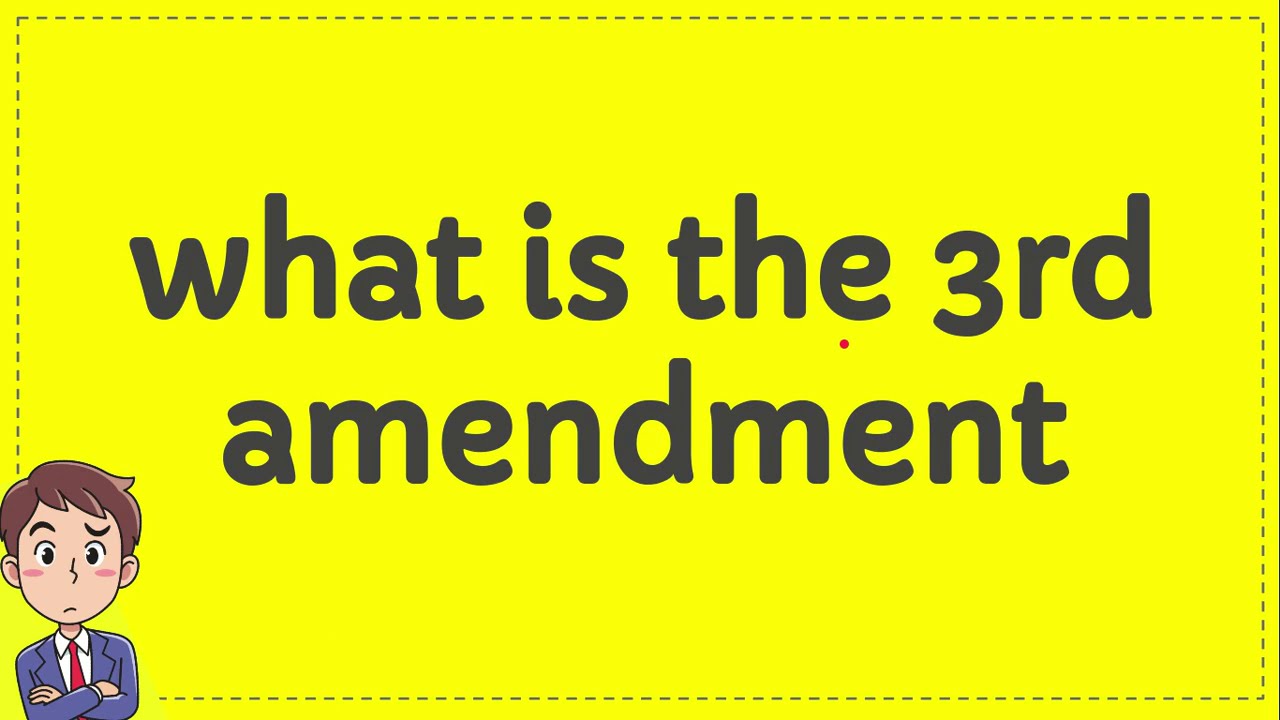what is the 3rd amendment - YouTube