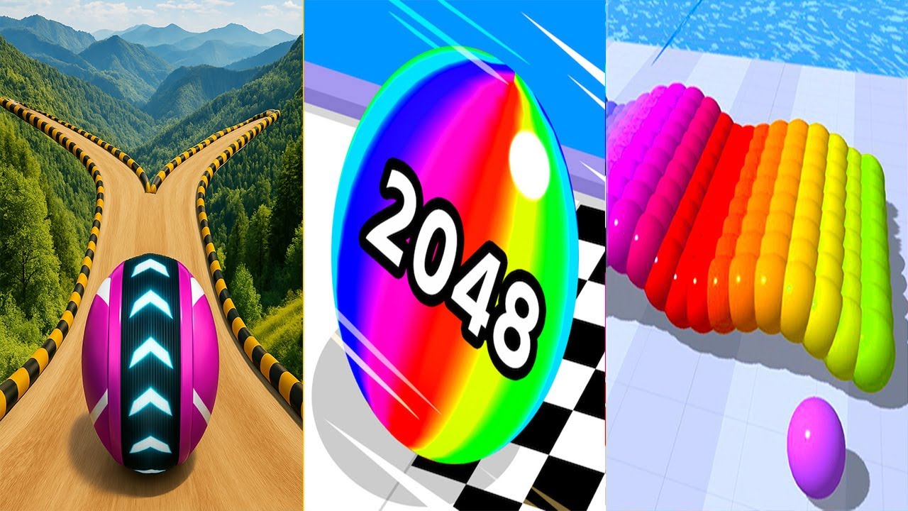 Going Balls VS Ball Run 2048 VS Canvas Run - ALL LEVELS Gameplay ...