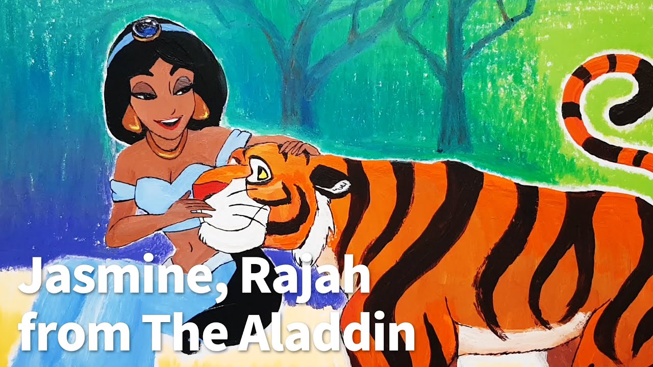 알라딘 자스민, 라자 그리기, Drawing Jasmine, Rajah from The Aladdin - YouTube