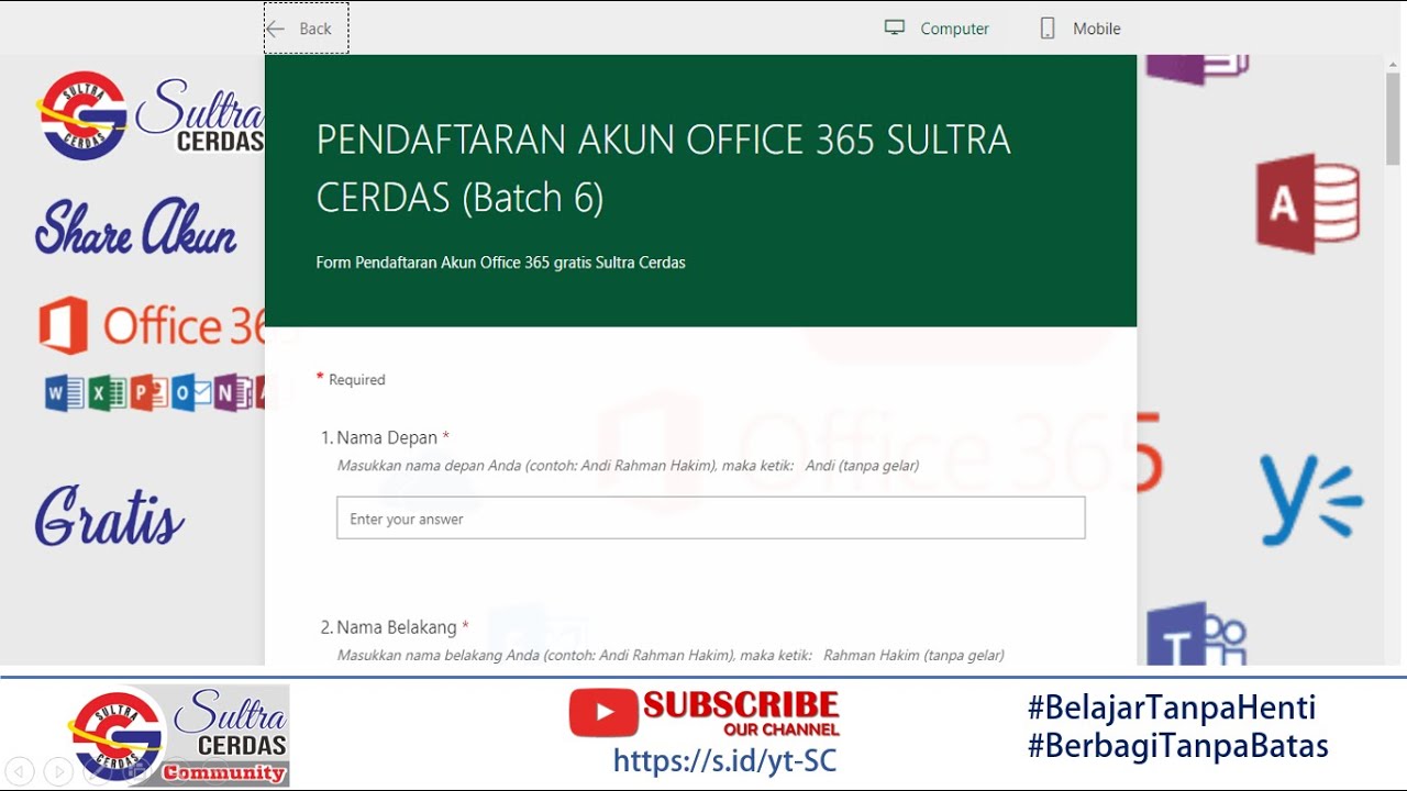 Mengatur Setting dan Tampilan MS Forms Office 365 - YouTube