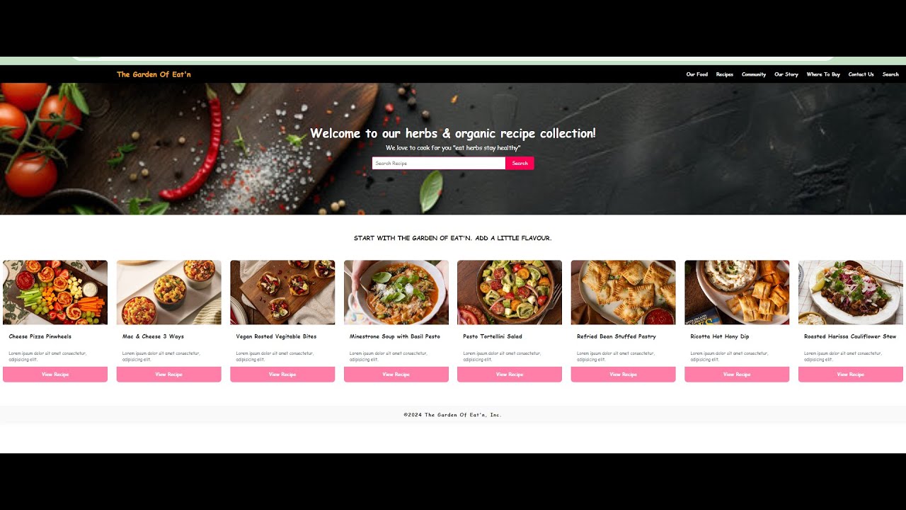 Html And Css Project Responsive Recipe Website Html Css Project For 6561
