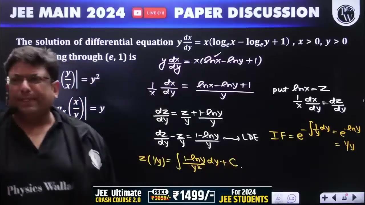 The Solution Of Differential Equation Y frac d X d Y x left log the-solution-of-differential-equation-y-frac-d-x-d-y-x-left-log