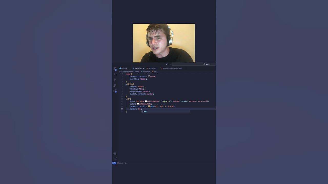 Button In Html And Css Speedrun Css Frontenddevelopment Html Coding Programming Shorts