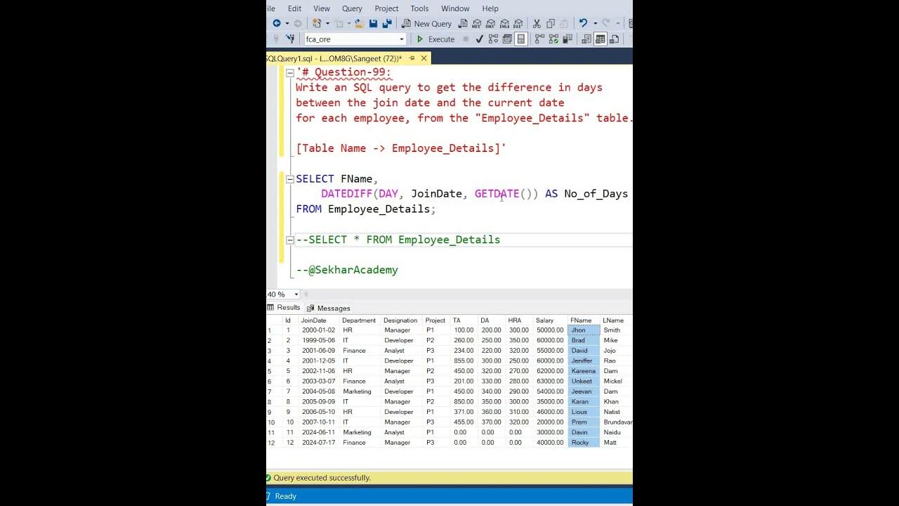 SQL Interview Question 99 || #sql #mysql #sqljoins #interview #coding #shorts #reels ...