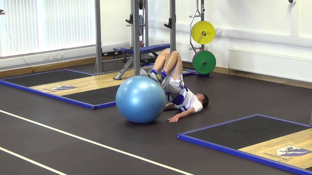 Swiss Ball Hamstring Curl - YouTube